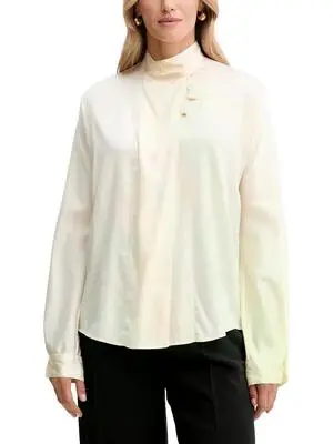 FORTE_FORTE Tassel Mock-neck Blouse - Neutrals