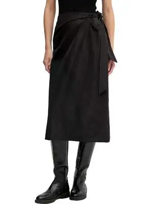 SANDRO FERRONE Tie Wrap Midi Skirt - Black