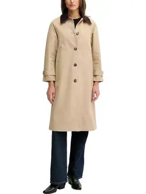 PEDRO DEL HIERRO Corduroy-collar Trench Coat - Neutrals