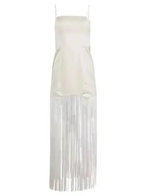 Fleur Du Mal Fringe Maxi Dress - Neutrals