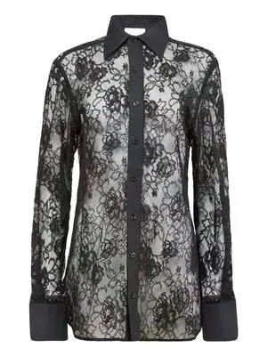 Fleur Du Mal Juliet Lace Button Shirt - Black
