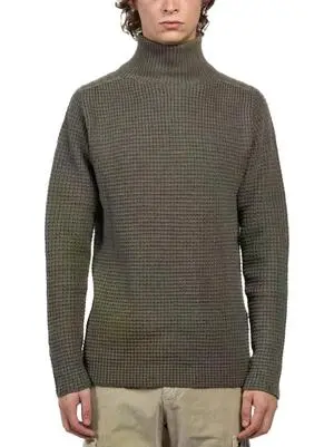 HANNES ROETHER Waffle Knit High-neck Sweater - Green