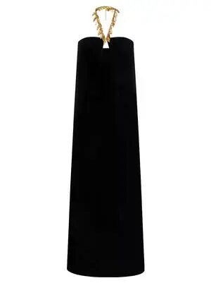 Roberto Cavalli Cut-out Velvet Maxi Dress - Black