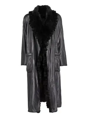 Fendi Fur-insert Long Coat - Black