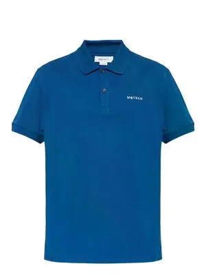 Alexander McQueen Embroidered Polo Shirt - Blue