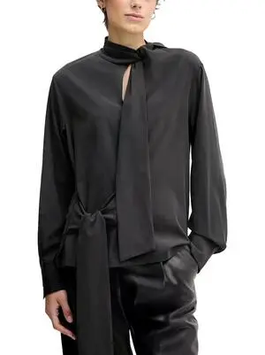 SANDRO FERRONE Tie-neck Blouse - Black