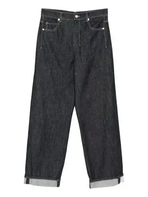 Max Mara Cuffed Hem Stitching Jeans - Blue