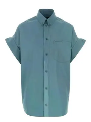Balenciaga Oversized Short-sleeve Shirt - Blue
