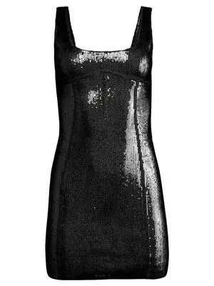 Fleur Du Mal Sequin Knit Mini Dress - Black