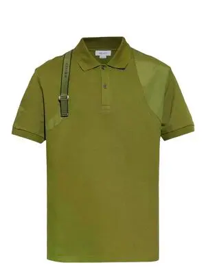 Alexander McQueen Panelled Strap-detail T-polo Shirt - Green