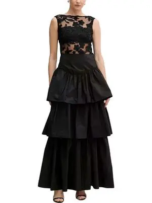 PEDRO DEL HIERRO Maxi Ruffled Skirt - Black
