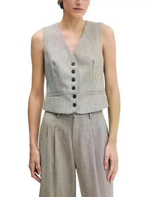 PEDRO DEL HIERRO V-neck Button-up Waistcoat - Grey