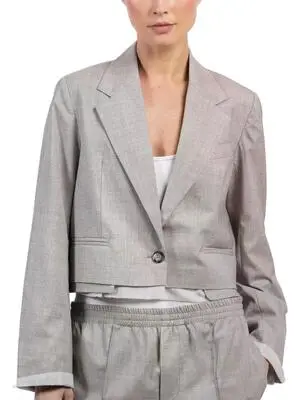 WE-AR4 Cropped Single-breasted Jacket - Grey