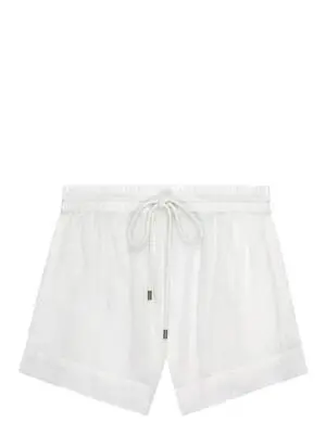 The Great. Delta Drawstring Elasticated Shorts - White