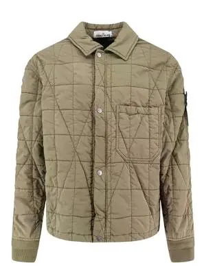 Stone Island Quilted Jacket With Patch Pockets - Green