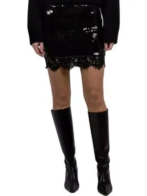 Françoise Jenny Lace Mini Skirt - Black