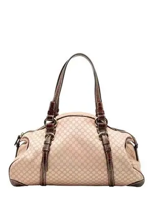 Celine 2007 Macadam Canvas Shoulder Bag - Brown