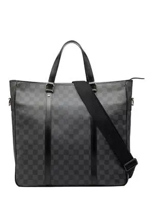 LOUIS VUITTON Damier Graphite Tadao Pm Satchel - Black