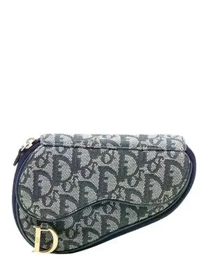 Dior 2000 Diorissimo Canvas Saddle Pouch - Blue