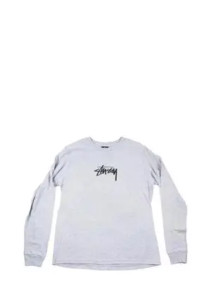 StÜssy Logo Longsleeve Top - Grey