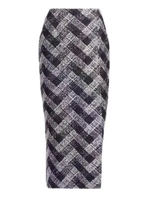 Elie Saab Chevron Midi Skirt - Black