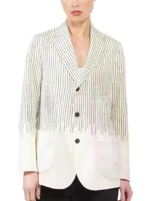 IBRIGU Striped Jacket - White