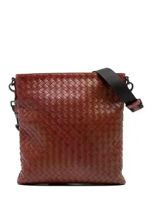 Bottega Veneta Nappa Intrecciato Crossbody Bag - Red