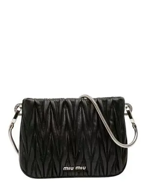 Miu Miu 2010-2025 Nappa Matelasse Shoulder Bag - Black