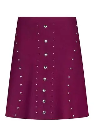 Liu Jo Studded Knit A-line Skirt - Purple