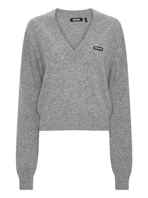 Remain Birger Christensen V-neck Logo Sweater - Grey
