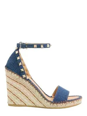 VALENTINO Rockstud Double Wedge Espadrilles