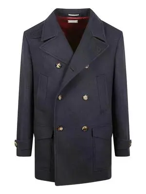 Brunello Cucinelli Double-breasted Button Coat - Blue