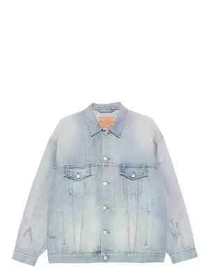 Balenciaga Button Denim Jacket - Blue