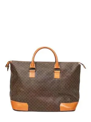 Celine Macadam-print Top-handle Bag - Brown