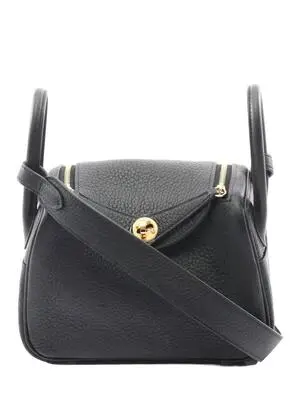 Hermès 2025 Mini Clemence Lindy Shoulder Bag - Black
