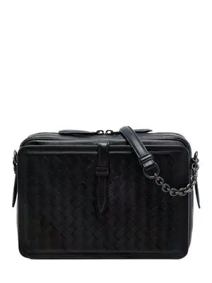 Bottega Veneta Nappa Intrecciato Belt Flap Camera Bag - Black