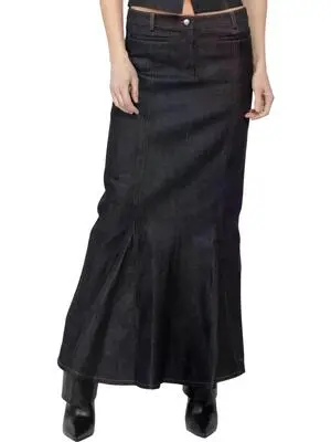 AYA MUSE Panelled Maxi Skirt - Blue