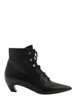 Dior Leather Lace-up Boots - Black