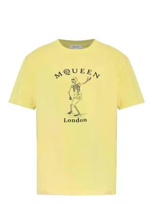 Alexander McQueen Skeleton-graphic T-shirt - Yellow