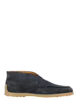 TOD'S Flat Lace-up Ankle Boots - Blue