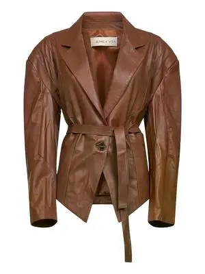 BLANCA VITA Belted Jacket - Brown