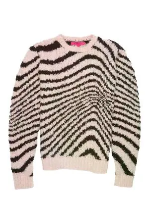 THE ELDER STATESMAN Zebra-print Sweater - Pink