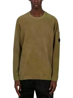 C.P. COMPANY Crew-neck Chenille Knit Sweater - Green
