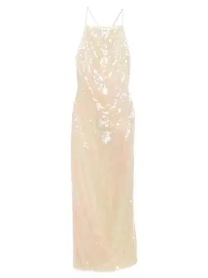 Oseree Marylin Sequin-embellished Maxi Dress - Neutrals