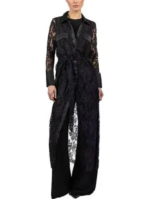 L'Agence Leora Lace Maxi Dress - Black