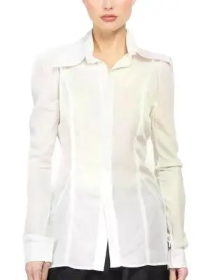 Yohji Yamamoto Long-sleeve Button-down Shirt - White