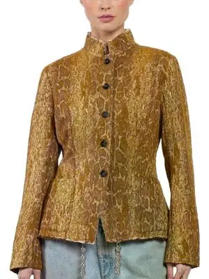 Masnada Textured Button Jacket - Brown