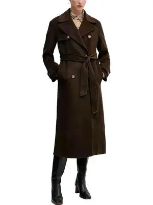 PEDRO DEL HIERRO Belted Coat - Brown