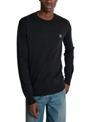 Balmain Fine Silk And Cotton Jumper - Black