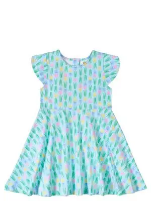 FLORENCE EISEMAN Printed Knit Tulip Twirl Dress - Multi